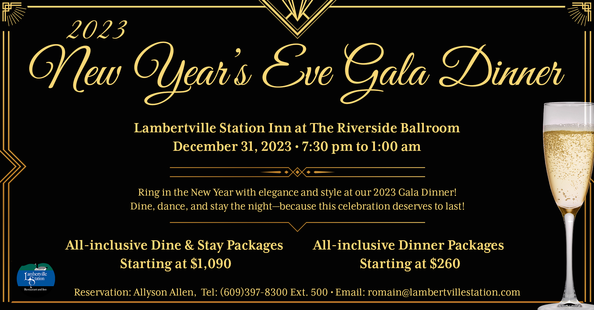 New Year's Eve Gala Dinner at Lambertville Station Restaurant and Inn - centraljersey.com
